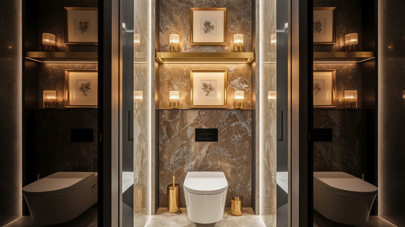 12 Chic & Luxurious Ways to Decorate the Space Behind Your Toilet ...